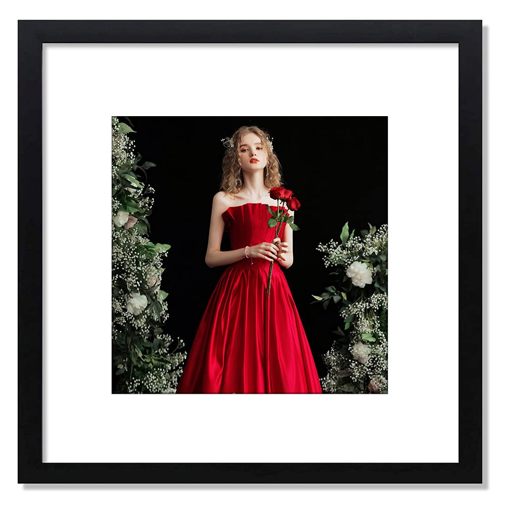 VNVNK 20x20 Frame Black, 20x20 Picture Frame without Mat Or 16x16 with Mat, Photo Frames for Wall Display Set of 1
