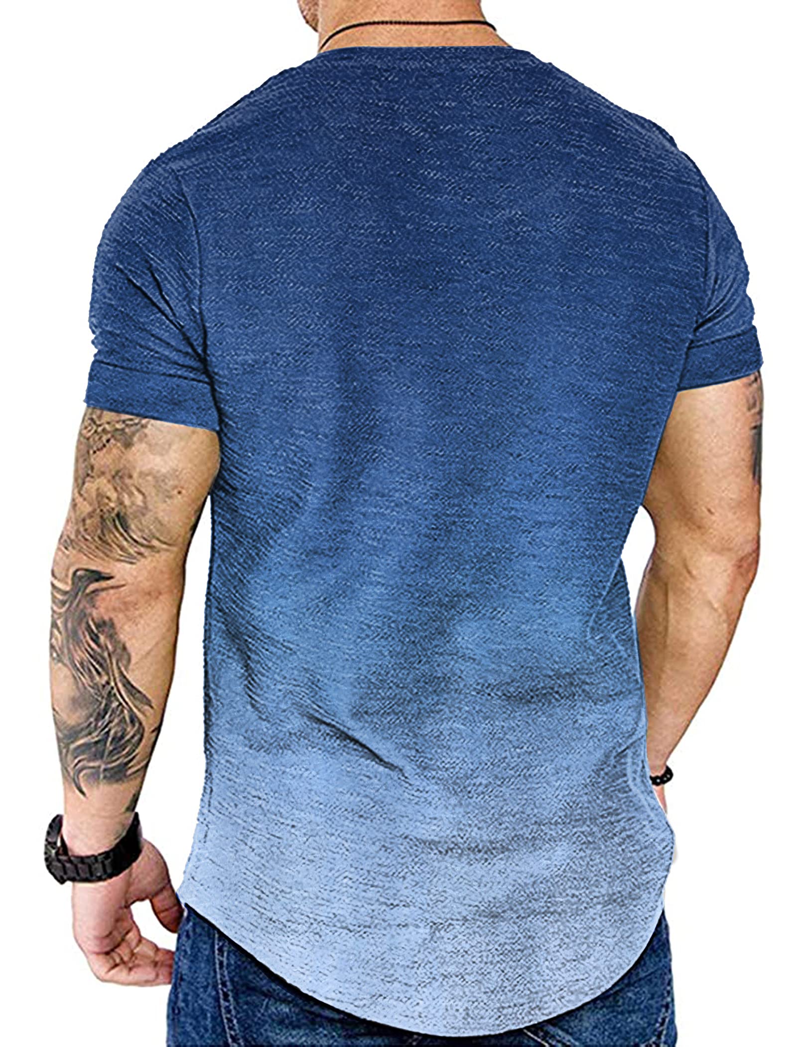 COOFANDY Men's Tie Dye Print Muscle T Shirt Fashion Fitness Quick Dry Fitted Tee
