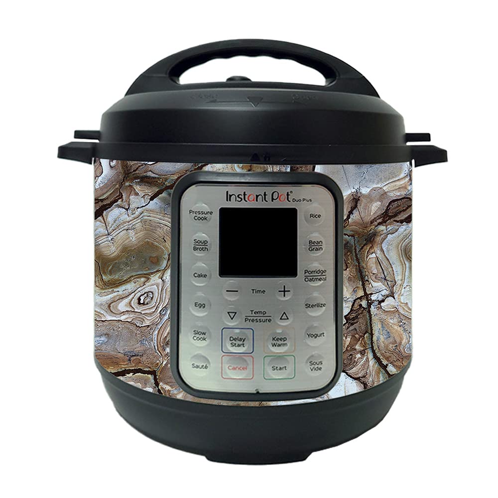 MightySkins Skin Compatible with Instant Pot Duo 6-QT - Brown Marble | Protective, Durable, and Unique Vinyl Decal wrap Cover | Easy to Apply, Remove, and Change Styles | Made in The USA