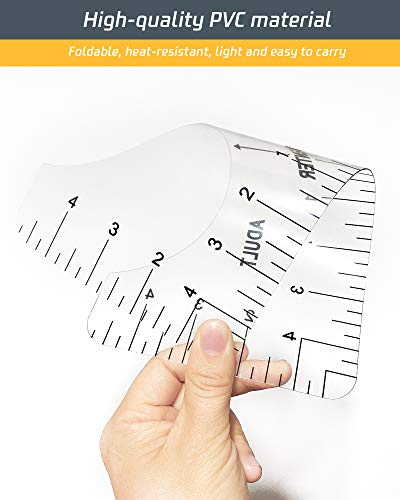 6 Pcs T-Shirt Ruler Guide Alignment Tool to Center Designs T-Shirt for Adult Youth Toddler Infant (Transparent)