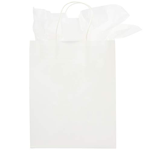Sparkle and Bash Thank You Kraft Gift Bags with Tissue Paper (Rose Gold Foil, 15 Pack)