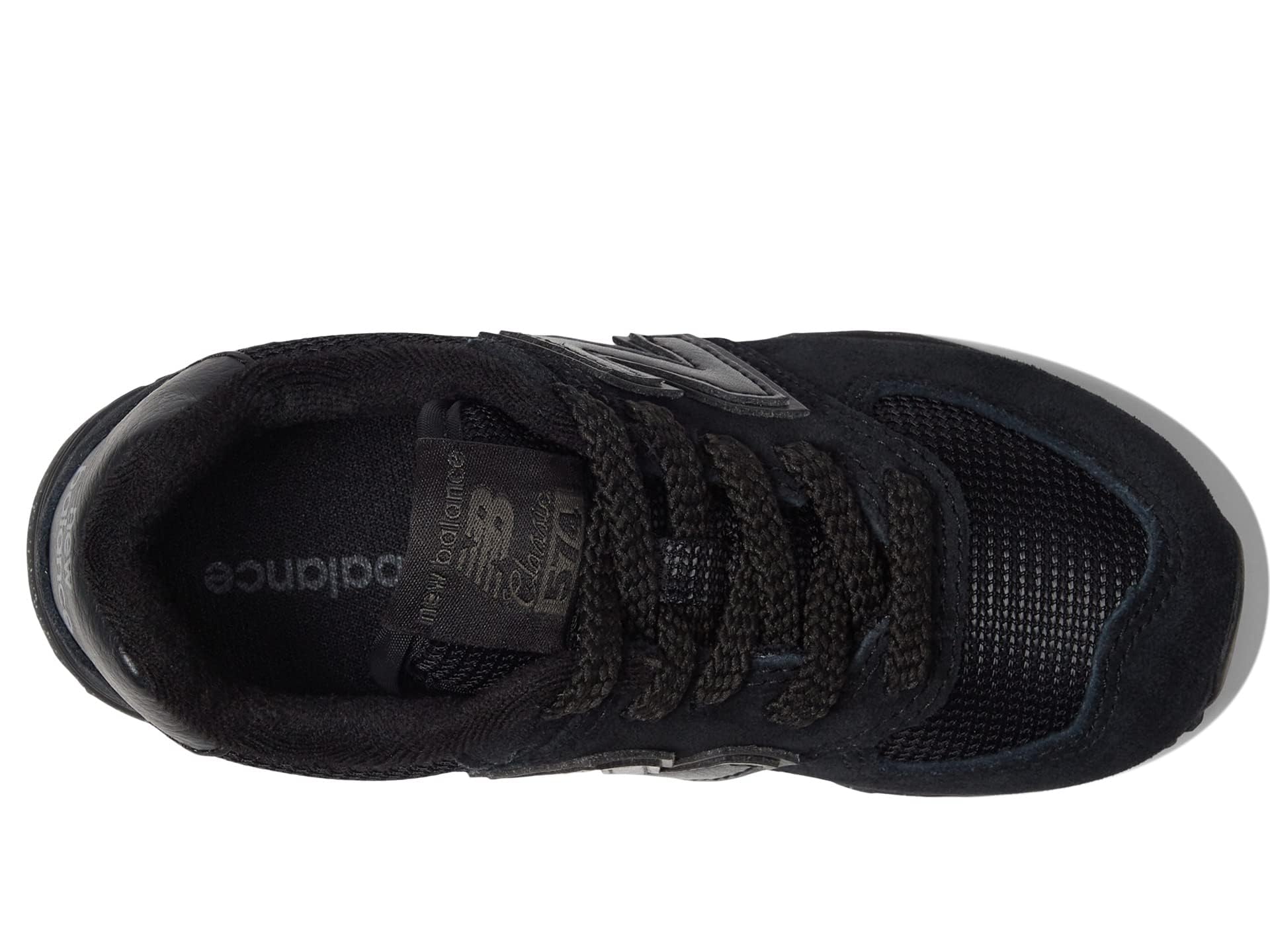 New Balance Boy's 574 Core Lace-Up Sneaker, Black/Black, 4 Big Kid