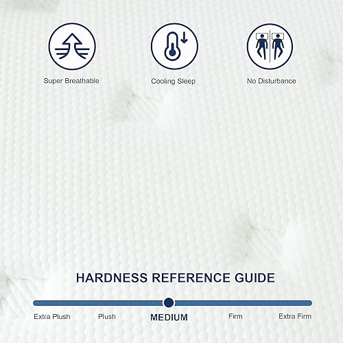 Molblly King Mattress, 12 Inch Innerspring Mattress in a Box,Ultimate Motion Isolation Individually Wrapped Pocket Coils Mattress,Pressure Relief, Cool King Bed Mattress
