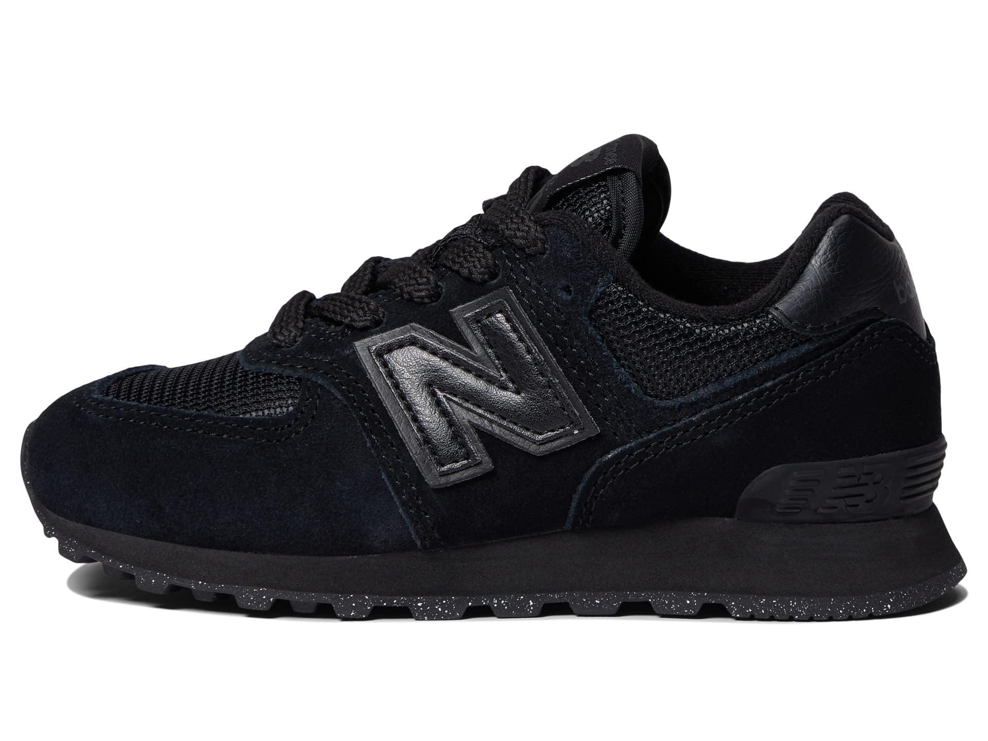 New Balance Boy's 574 Core Lace-Up Sneaker, Black/Black, 4 Big Kid