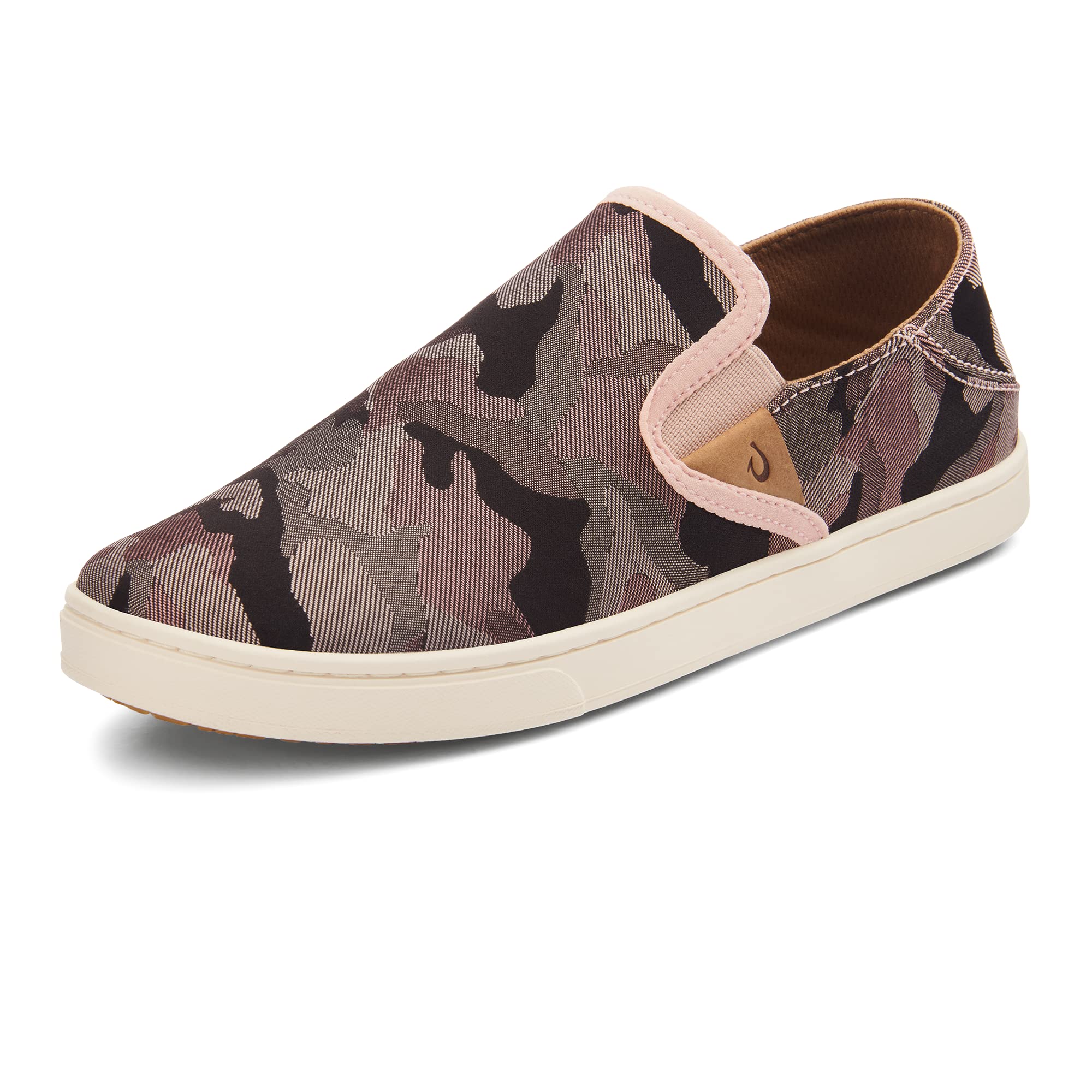 OLUKAI Women's Pehuea Pa'i Slip-On Sneakers, Lightweight Shoes, All-Day Comfort, Breathable Mesh Design, Soft Pink/Ke Au Camo, 7.5