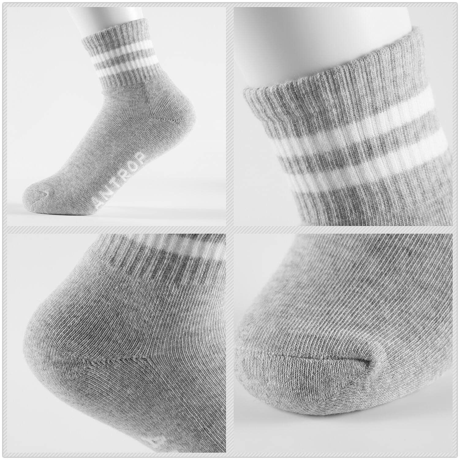 Antrop Quarter Crew Cotton Heel Tab Athletic Running Cushion 6 Pairs Socks, White, 9-12