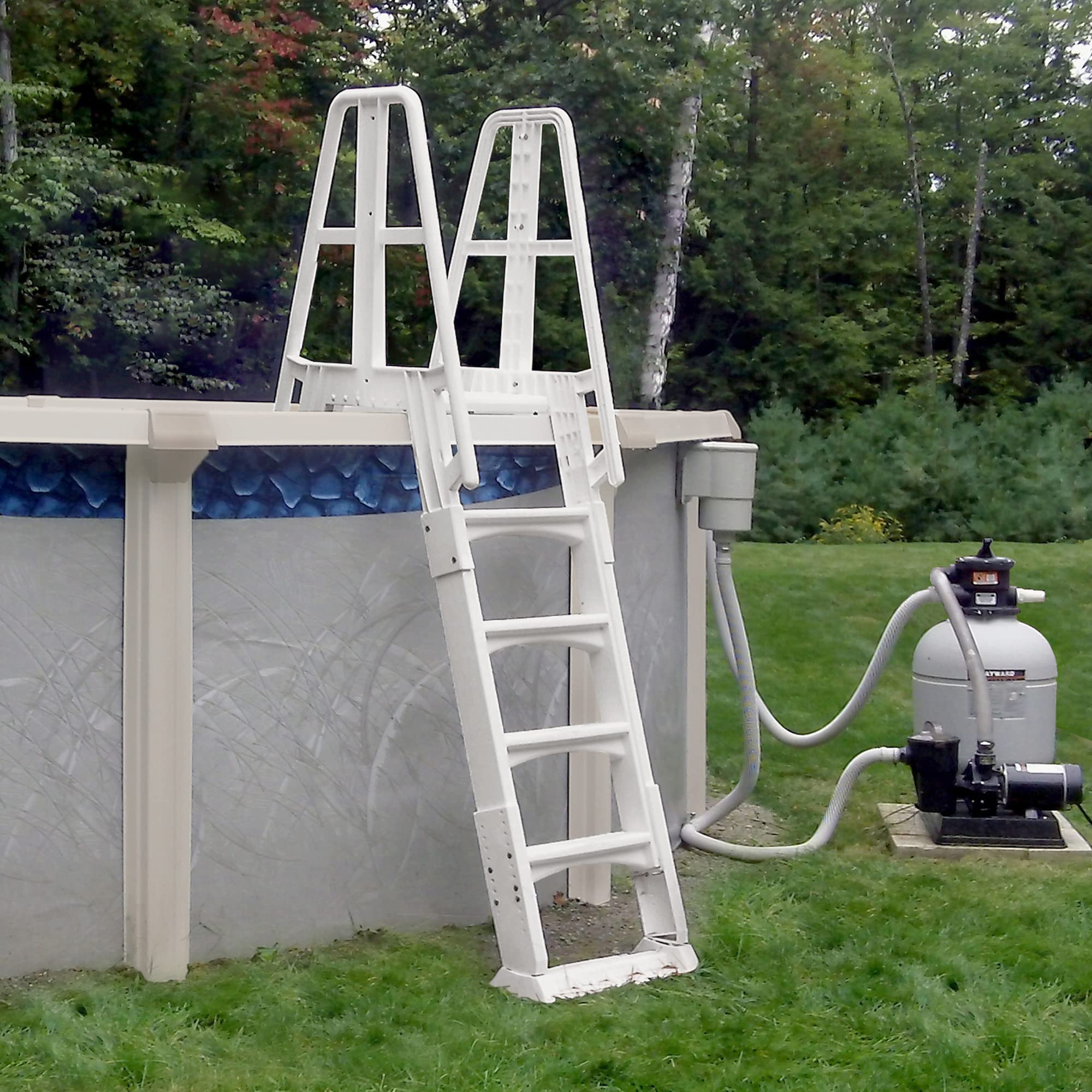Blue Wave NE9880 Premium A-Frame Above Ground Pool Ladder, White