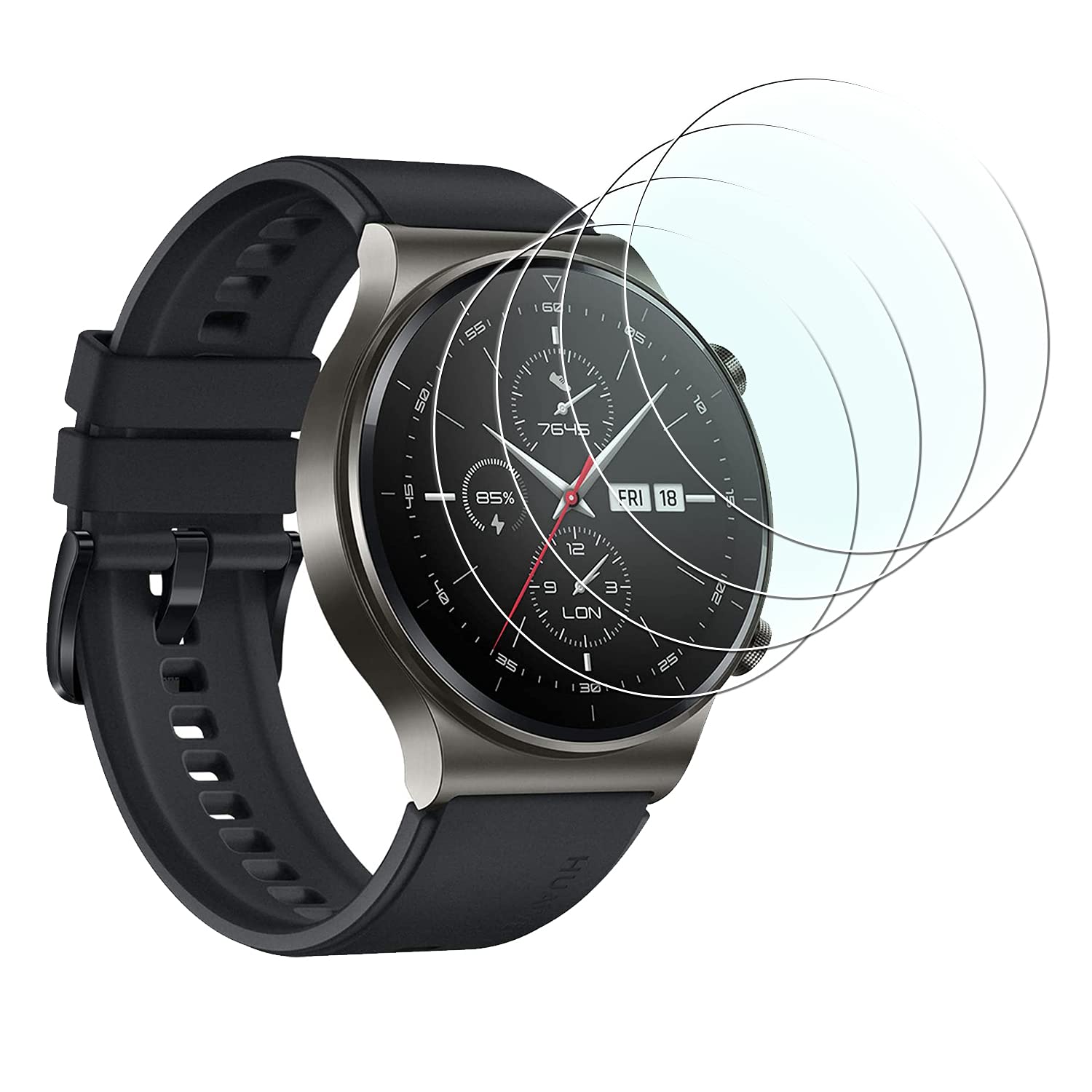 KELOLIN Tempered Glass Screen Protector For Huawei Watch GT 2 Pro-Anti-scratch, Anti-Glare, Anti-Fingerprint [4 Pack] 9H Hardness HD Screen Protector Compatible with Huawei Watch GT 2 Pro