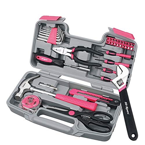 ZRSJ Screwdriver Vise Set, Household Tool Set, Multi-Functional Complete Set of Hardware Tools (Size : 40 Piece Set-Pink)