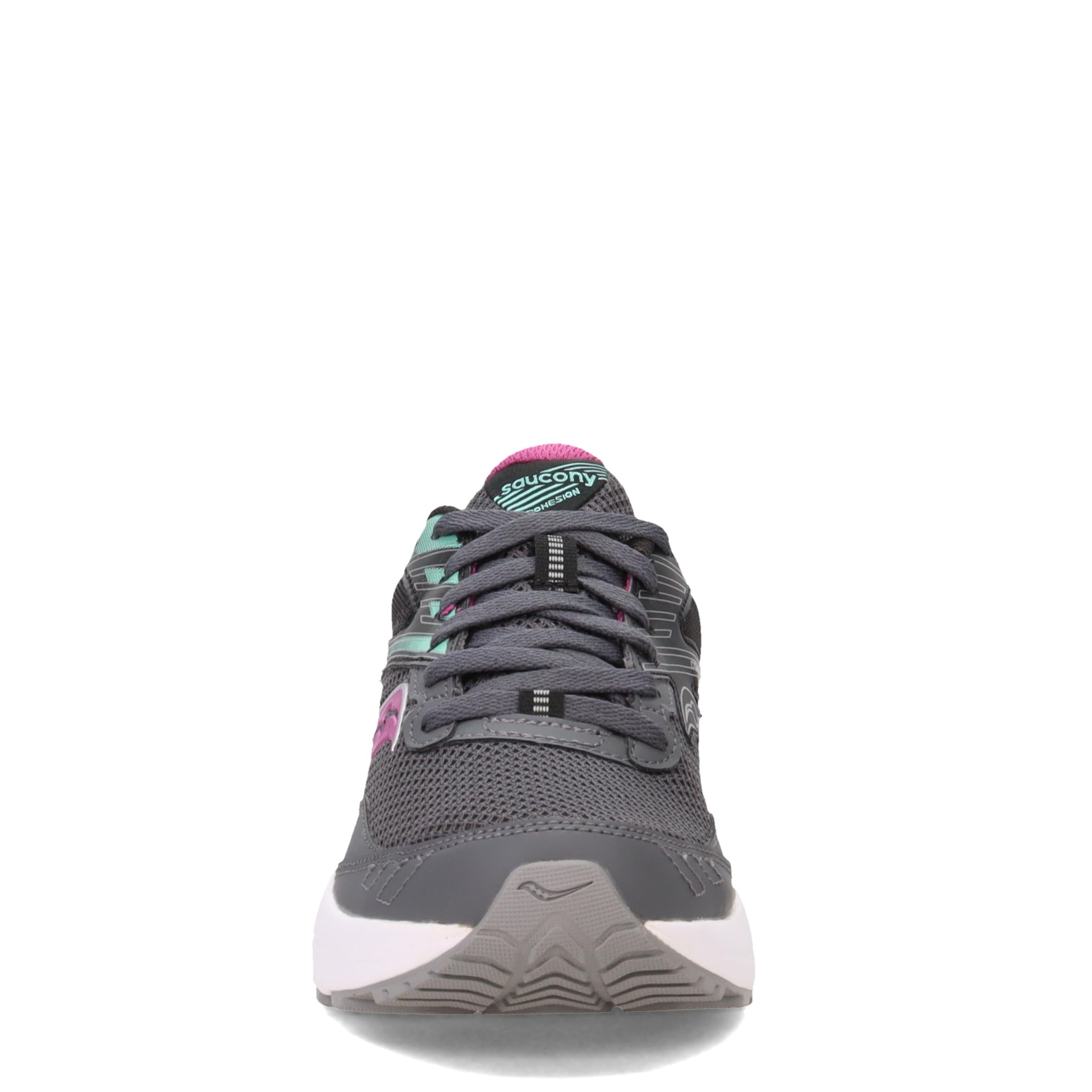 Saucony Women's Cohesion 15 Running Shoe, Shadow/Razzle, 9