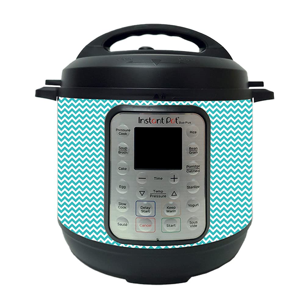MightySkins Skin Compatible with Instant Pot Duo 6-QT - Turquoise Chevron | Protective, Durable, and Unique Vinyl Decal wrap Cover | Easy to Apply, Remove, and Change Styles | Made in The USA