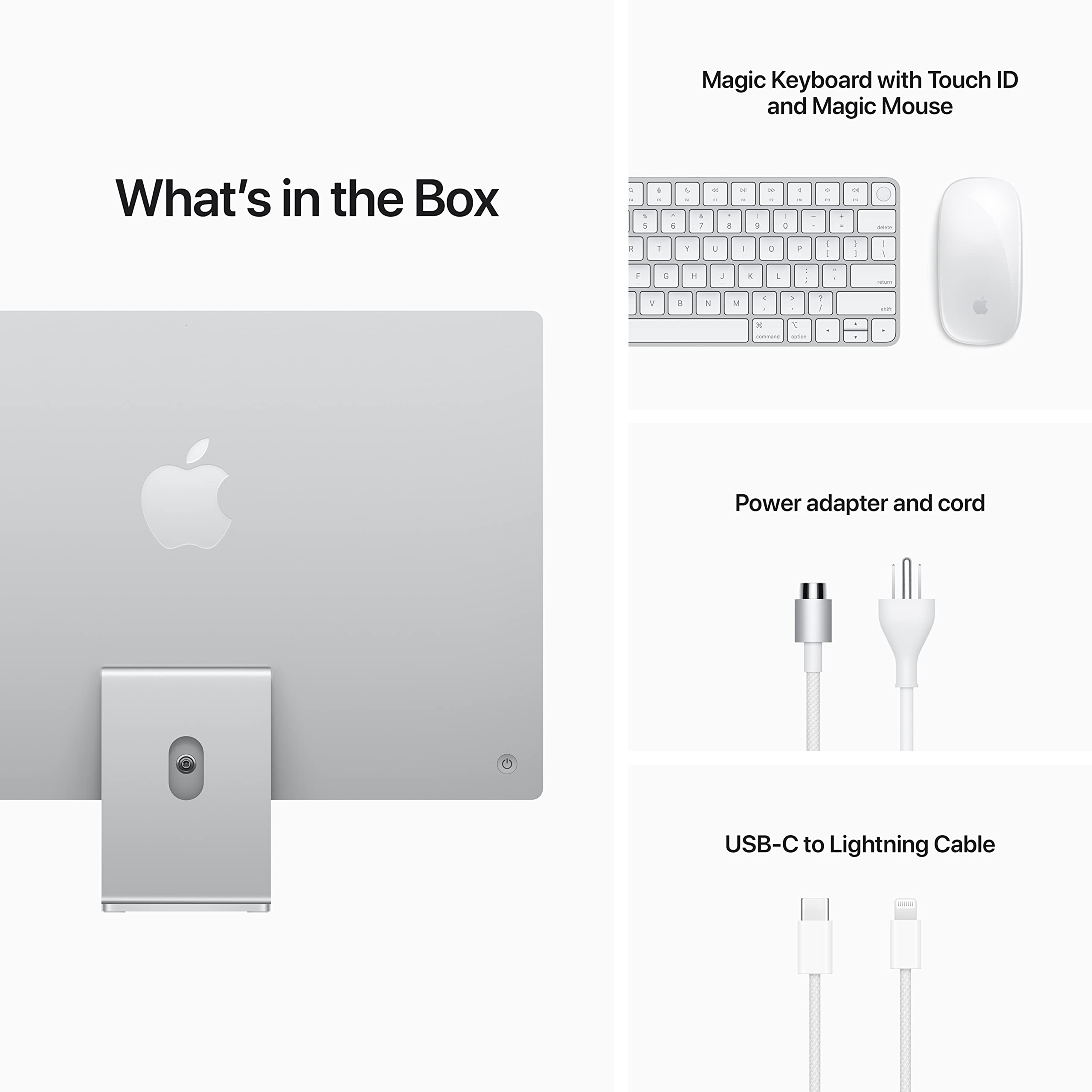Apple 2021 iMac All in one Desktop Computer with M1 chip: 8-core CPU, 8-core GPU, 24-inch Retina Display, 8GB RAM, 256GB SSD Storage, Matching Accessories. Works with iPhone/iPad; Silver