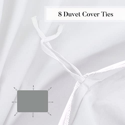SNOWMAN Duvet Cover Queen Size,3 Pieces Bedding Sets,1200Thread Count 100% Egyptian Cotton Comforter Cover with 2 Pillowcases Ultra Soft&Breathable(White,90x90Inches)