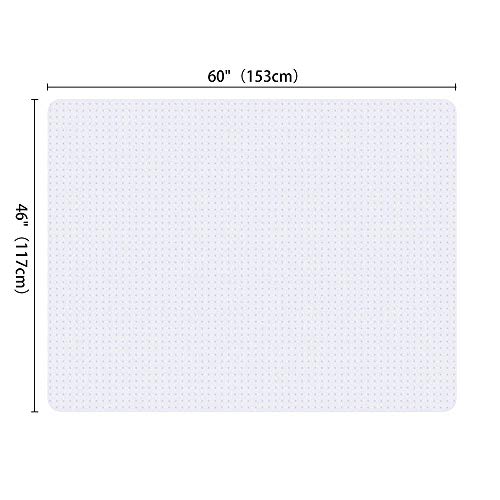 Yescom 60" x 46" Office Desk Chair Mat for Carpets Low Pile Rectangle PVC Floor Protector Studded Back 2.5mm with Lip