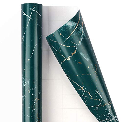 MAYPLUSS Wrapping Paper Roll - Mini Roll - 17.3 inch X 120 inch Per roll - 3 Different Marble with Gold Foil Design (43.2 sq.ft.ttl)