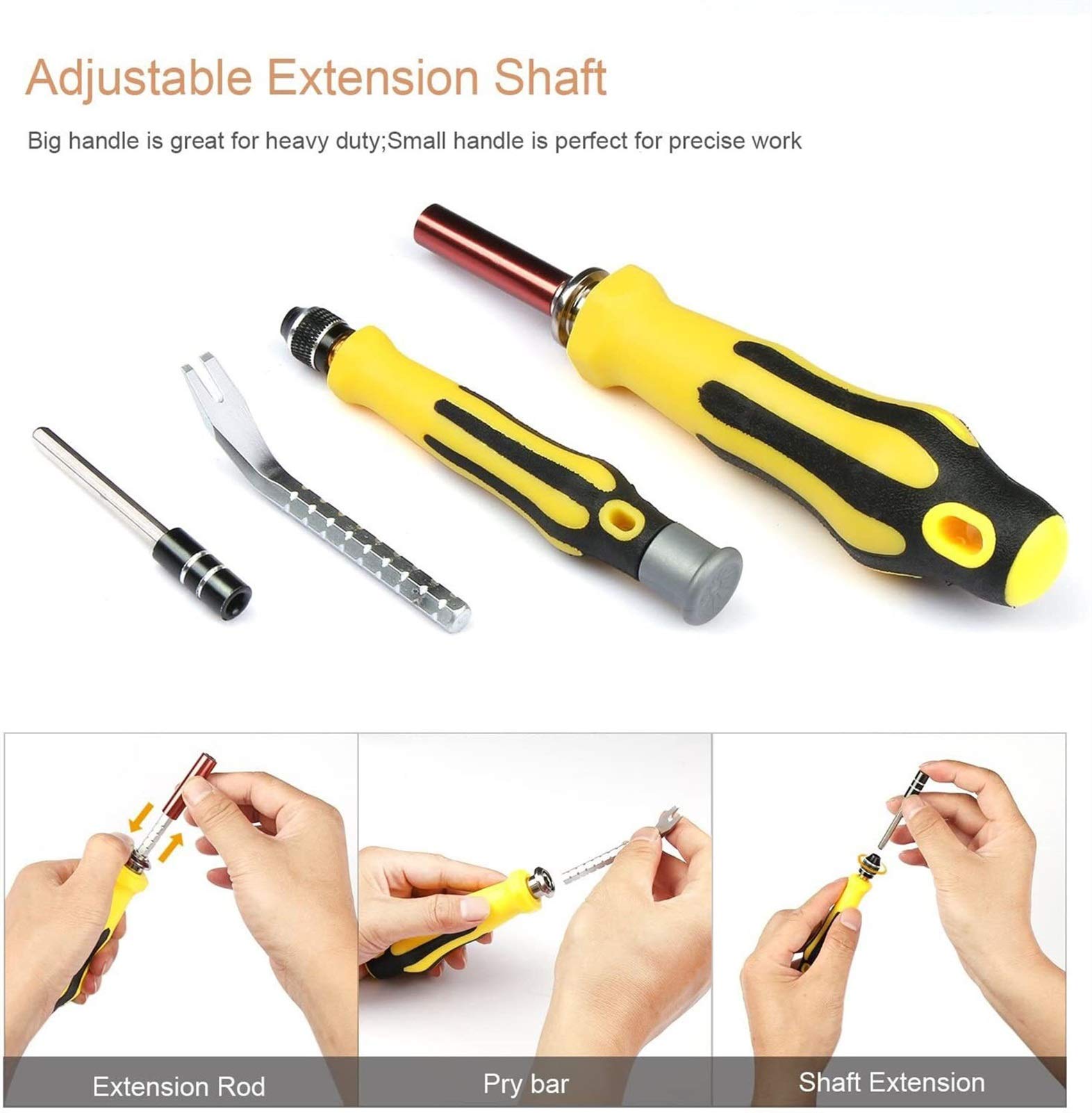 ZRSJ 71 Piece Precision Screwdriver Kit Accessory Set, Professional Magnetic Screwdriver Set, Compatible with iPhone, iPad, Mac, Tablet, Notebook and More (Color : Yellow)