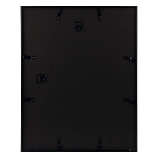AUEAR, 16x20 Picture Frame - Display Photos 11x14 with Mat or 16x20 Without Mat - Aluminum Metal Pictures Frame for Wall Mounting - Real Glass (Black)