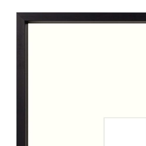 AUEAR, 16x20 Picture Frame - Display Photos 11x14 with Mat or 16x20 Without Mat - Aluminum Metal Pictures Frame for Wall Mounting - Real Glass (Black)