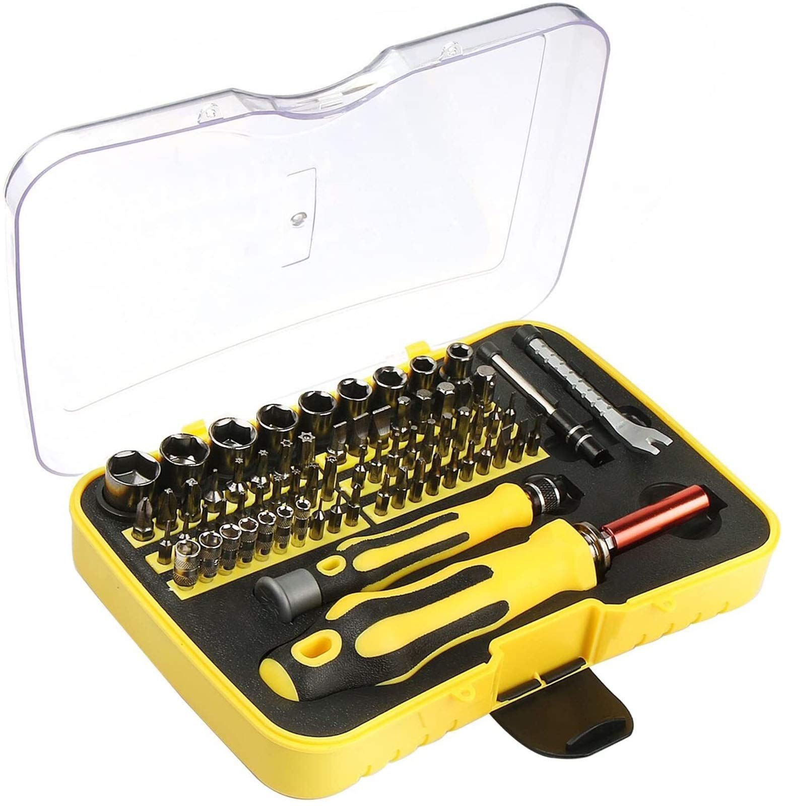 ZRSJ 71 Piece Precision Screwdriver Kit Accessory Set, Professional Magnetic Screwdriver Set, Compatible with iPhone, iPad, Mac, Tablet, Notebook and More (Color : Yellow)