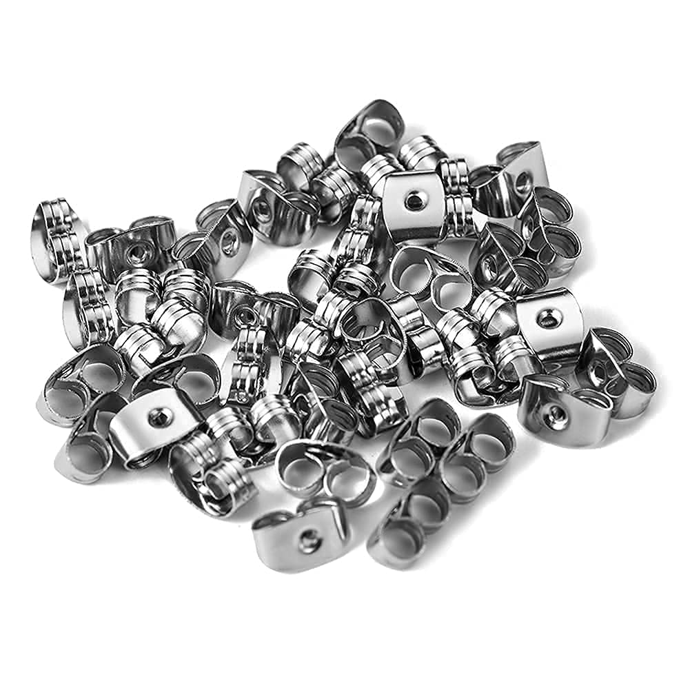 Gold Earring Posts and Backs - 400 Pcs 316L Stainless Steel Hypoallergenic Earring Studs for Jewelry Making with Butterfly Earring Backs, Earring Making Kit for DIY Jewelry (Gold)