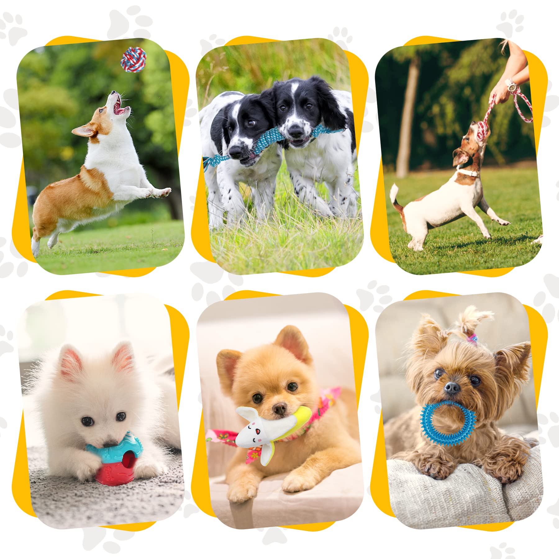 KIPRITII Luxury Puppy Chew Toys - 20 Pack With Rope, Squeaky, and Bite Toys for Teething Small Dogs