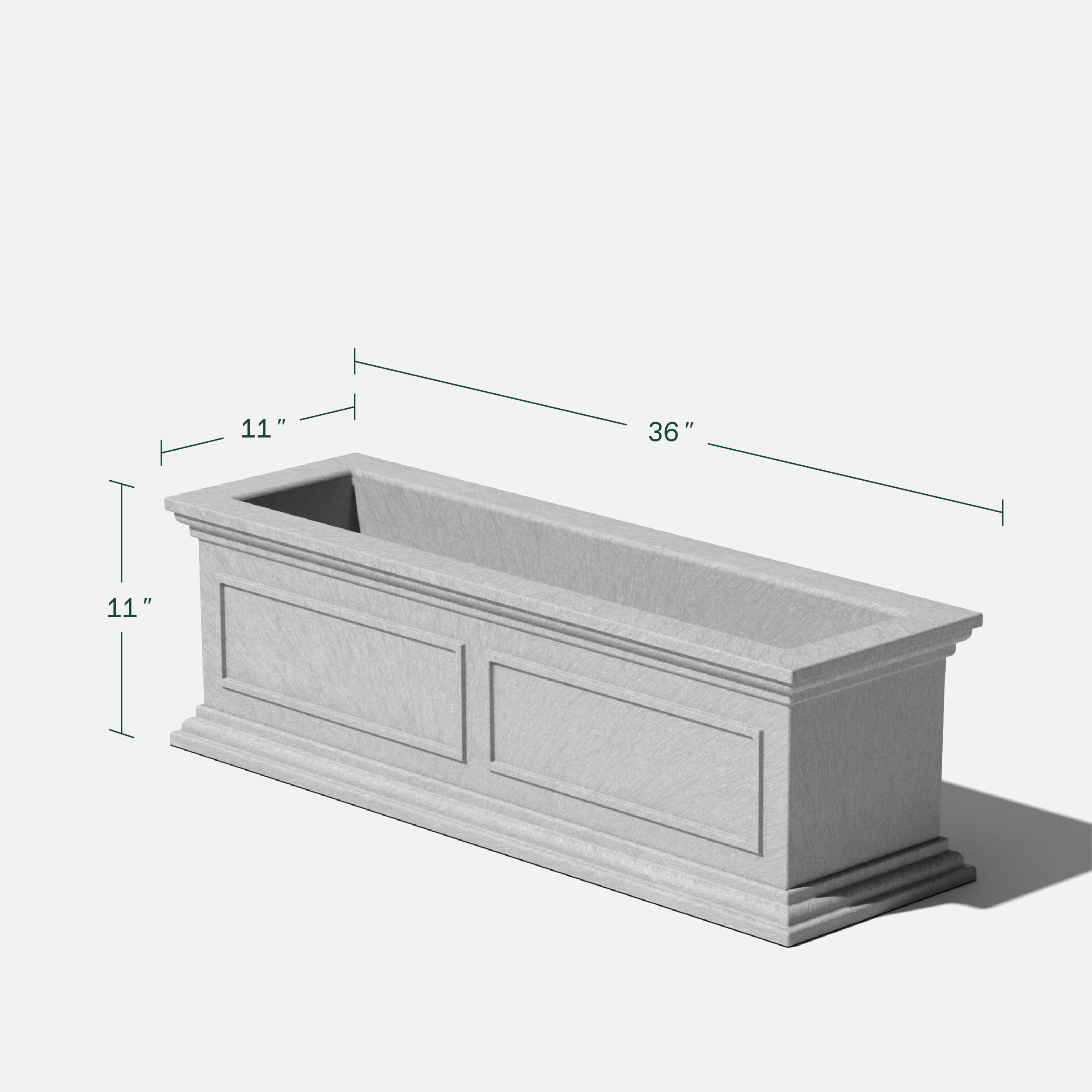 Veradek Brixton Window Box Plastic Planter - Large Rectangular Planter for Outdoor Balcony/Windowsill | Crack-Resistant All-Weather | Classic Estate Design for Flowers, Herbs, Succulents