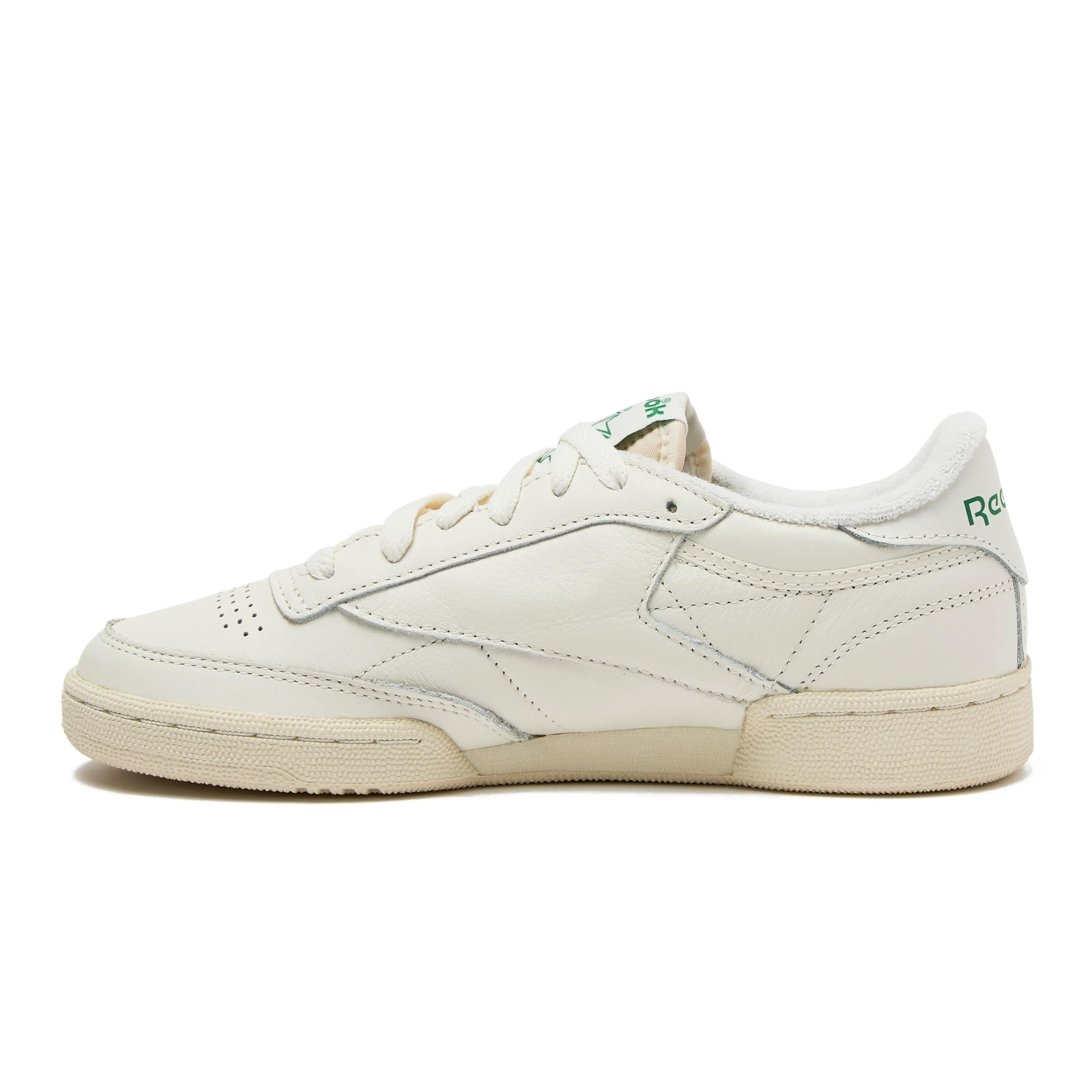 Reebok Club C Vintage Tennis Sneakers for Women, Chalk/Alabaster/Glen Green, 7.5