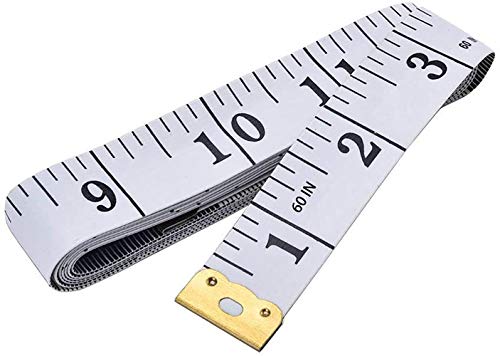 Soft Tape MeasureĀ Double Scale Body Sewing Flexible Ruler for Weight Loss Medical Body Measurement Sewing Tailor Craft Vinyl Ruler, Has Centimetre Scale on Reverse Side 60-inchļ¼Whiteļ¼