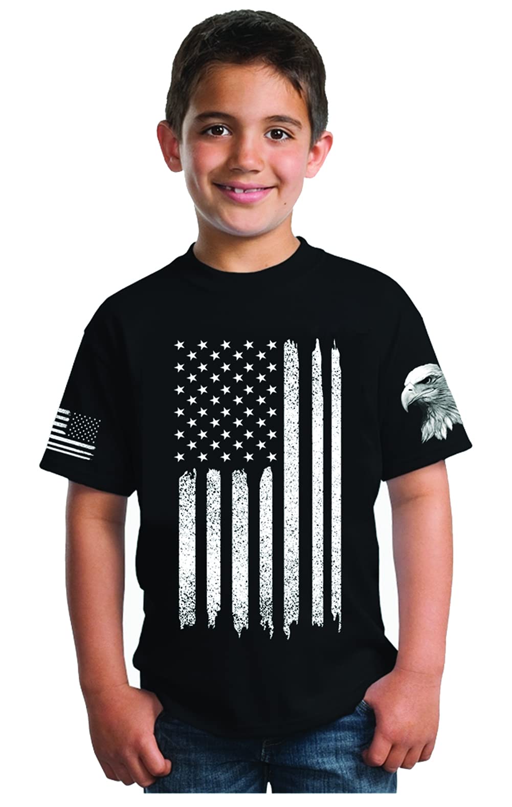 picontshirt Patriotic Shirts for Boys American Flag T-Shirt 10-11