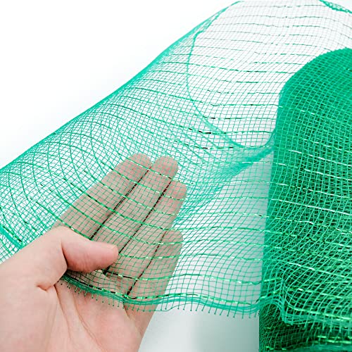 2 Rolls Emerald Green Deco Mesh Ribbon 10 in x 30 ft Mesh Ribbon for St. Patrick's Day DIY Wreath Supplies Party Christmas Tree Decorations Poly Mesh Gift Wrapping Bows