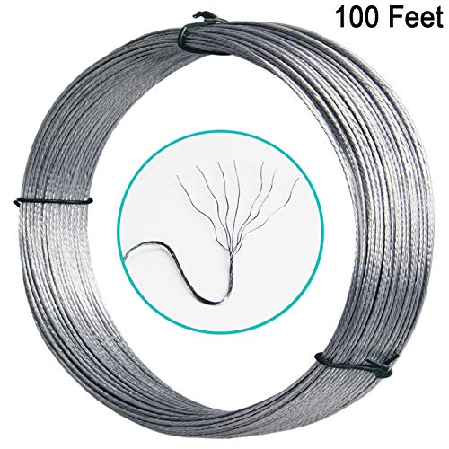 Picture Hanging Wire #2 100-Feet Braided Picture Wire Heavy for Photo Frame Picture,Artwork,Mirror Hanging,Supports up to 30lbs