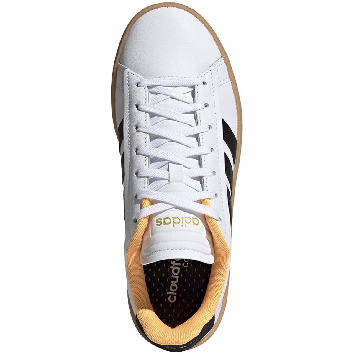 adidas Originals Grand Court Alpha White/Black/Flash Orange 7.5 B (M)