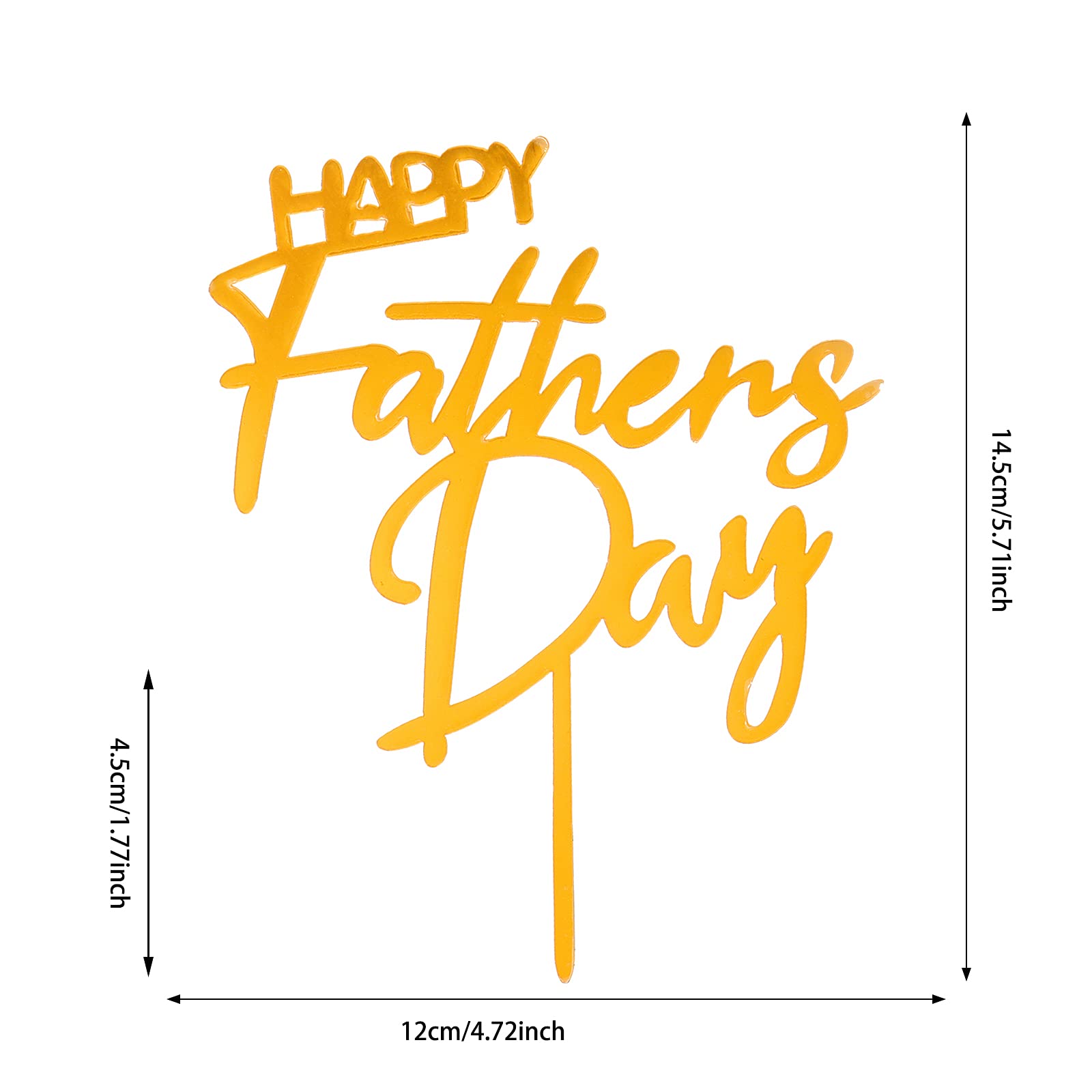 Father's Day Cake Topper, 10pcs Acrylic Happy Father's Day Cupcake Topper for Birthday Father's Day Cake Party Decoration Supplies