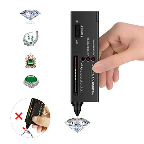 HMKIS Diamond Tester Pen, High Accuracy Jewelry Diamond Tester+ 60X Mini LED Magnifying, Professional Diamond Selector for Novice and Expert, Thermal Conductivity Meter
