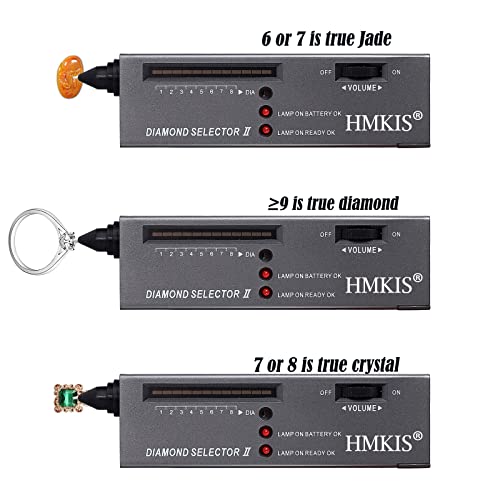 HMKIS Diamond Tester Pen, High Accuracy Jewelry Diamond Tester+ 60X Mini LED Magnifying, Professional Diamond Selector for Novice and Expert, Thermal Conductivity Meter