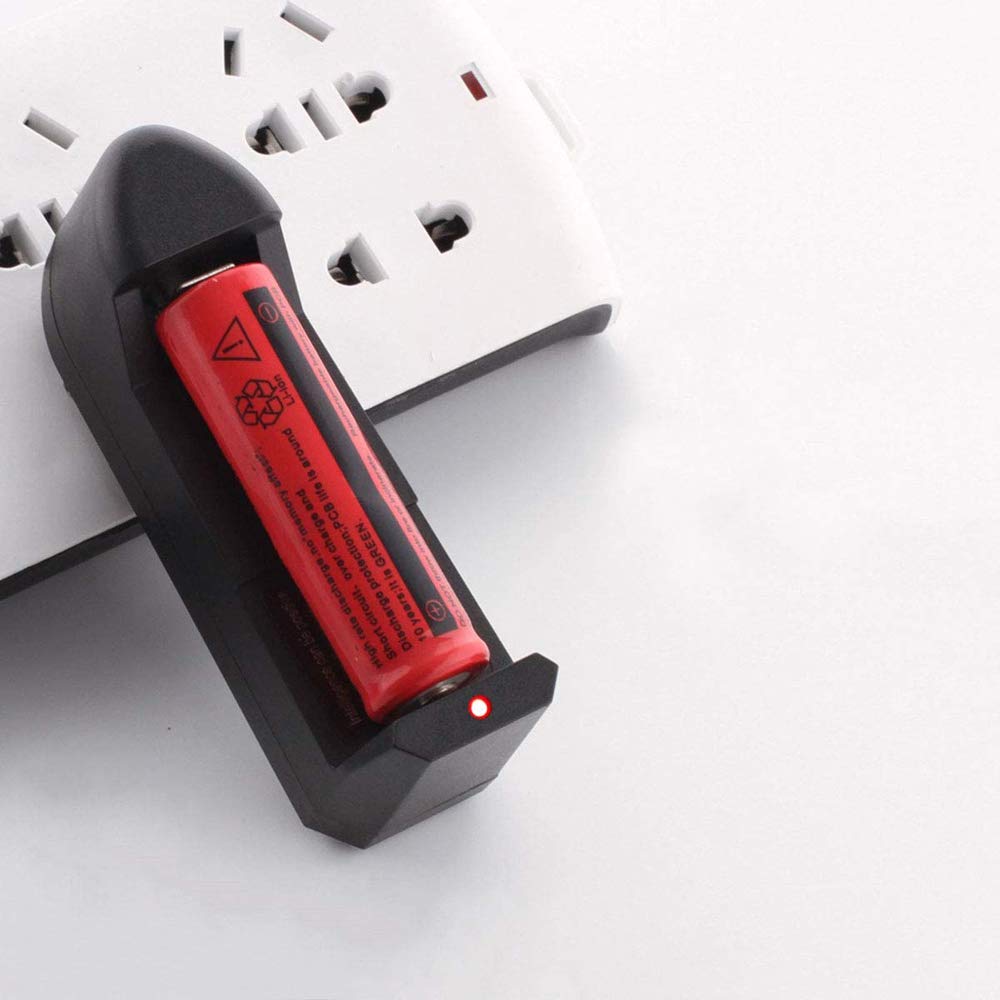 ZC Wall Charger Black 3, 7V Single Slot Rechargeable Battery Charger for 18650 18350 16340 14500 14000 Li ion Battery