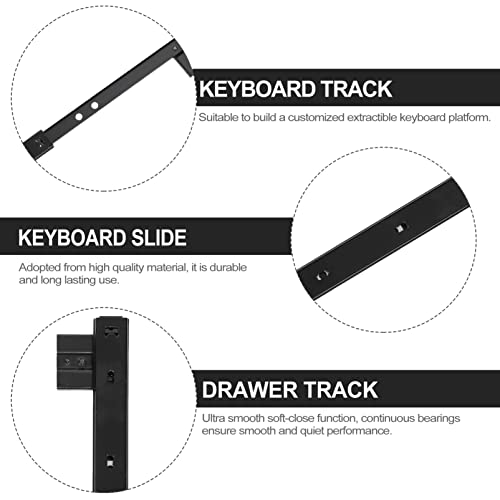 Veemoon 1 Under Desk Keyboard Rails Computer Accessories Adjustable Keyboard Slide Keyboard Tray Slide