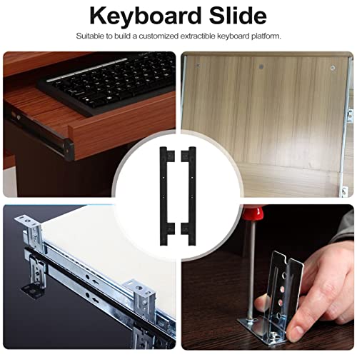 Veemoon 1 Under Desk Keyboard Rails Computer Accessories Adjustable Keyboard Slide Keyboard Tray Slide