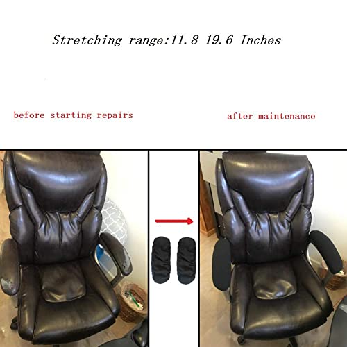 Ousicas Chair Arm Pad Covers Overs,Removable Washable Office Chair Armrest Covers Pads (Black)