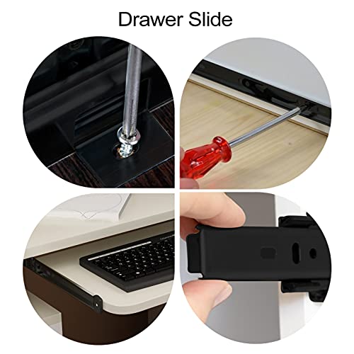 Veemoon 1 Under Desk Keyboard Rails Computer Accessories Adjustable Keyboard Slide Keyboard Tray Slide