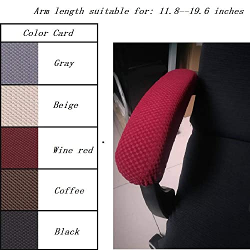 Ousicas Chair Arm Pad Covers Overs,Removable Washable Office Chair Armrest Covers Pads (Black)