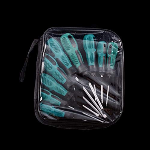 ZRSJ Screwdriver Set, 9pcs Phillips Slotted Screwdriver Set Magnetic Head Repair Tool Kit Manual Repair Tool (Color : Green)