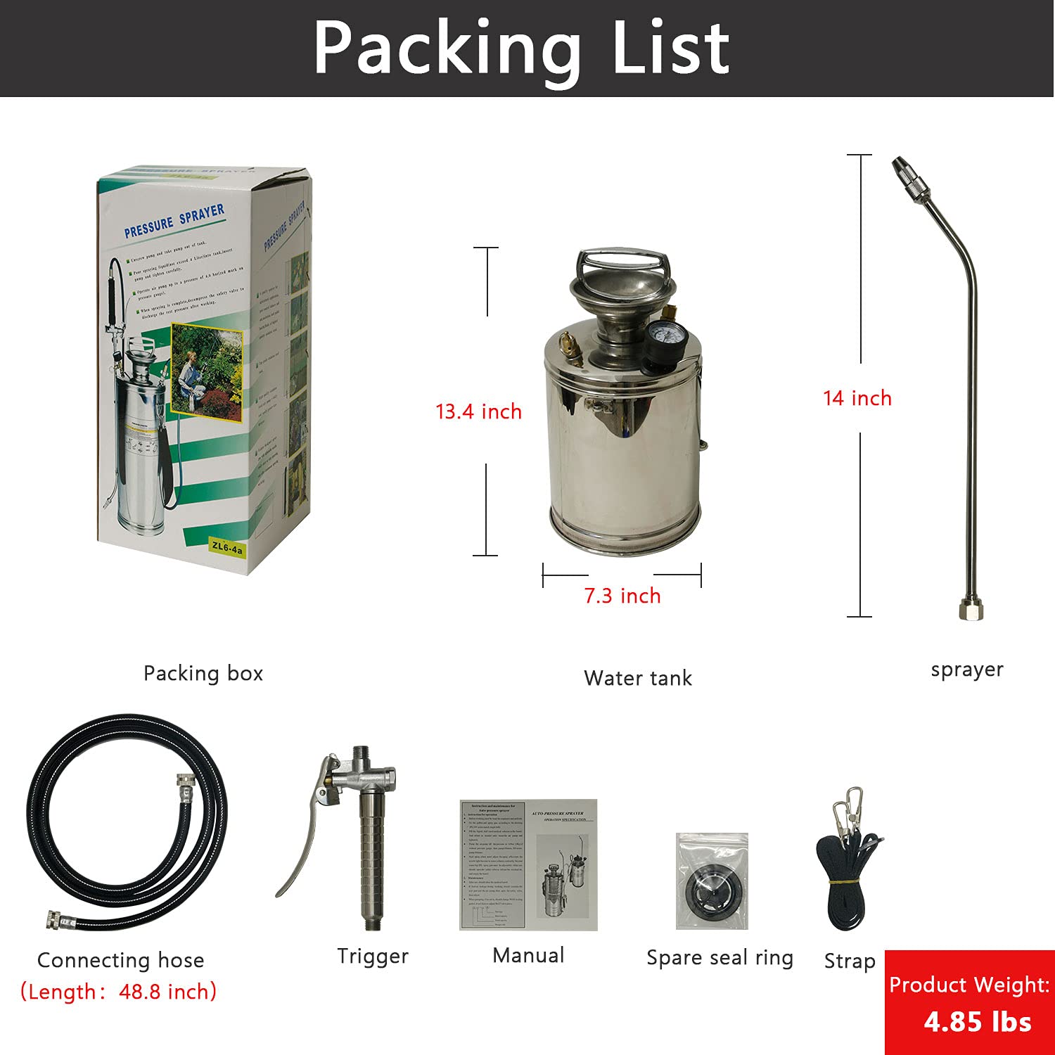 sprayers in lawn and garden with extension wand and metal Stainless Steel handheld pump pump sprayer 1 gallon for home cleaning decks siding