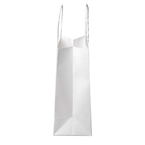 Wedding Welcome Bags - 24 Piece Elegant Wedding Gift Bags with Word ‘’Welcome’’ Embossed in Gold Foil Letters - 4.75" x 8" x 10.25" Inches - White (Pack of 24)