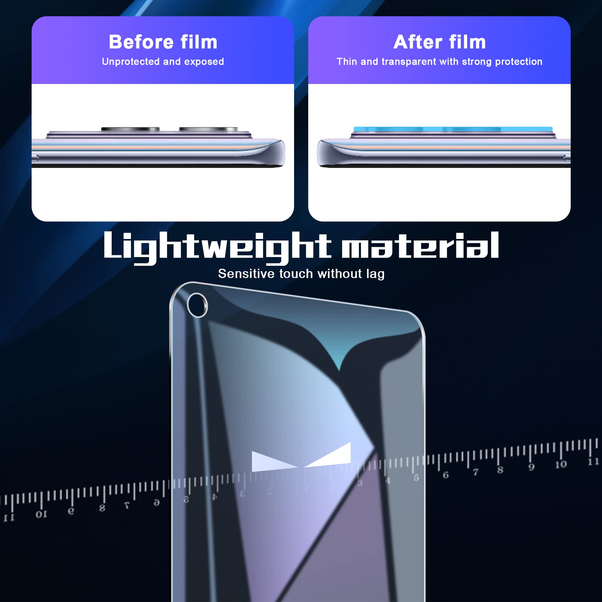 Orzero (2+2) Compatible for OnePlus 9, 2 Pack Tempered Glass Screen Protector + 2 Pack Glass Compound Acrylic Camera Lens Protector Anti-Scratch High Definition