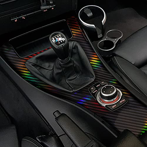 TECKWRAP Holographic Black Carbon Fiber Vinyl Wrap Film Bubble Free Air Release Car Wrap Vinyl Automotive DIY Decals 1ft x 5ft