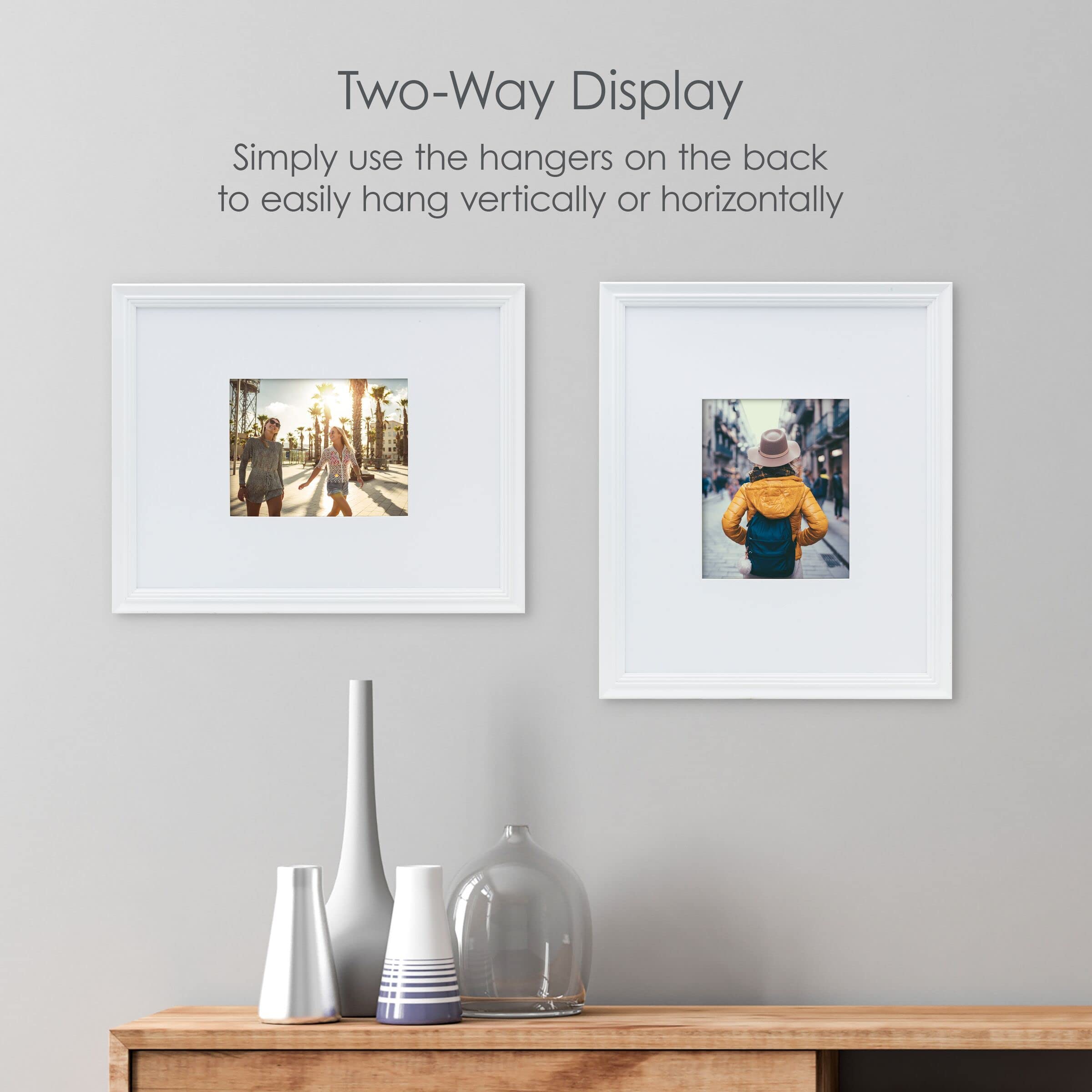 Studio Nova Picture Frame Displays 8 x 10 Photos 16 x 20 Without Mat, White