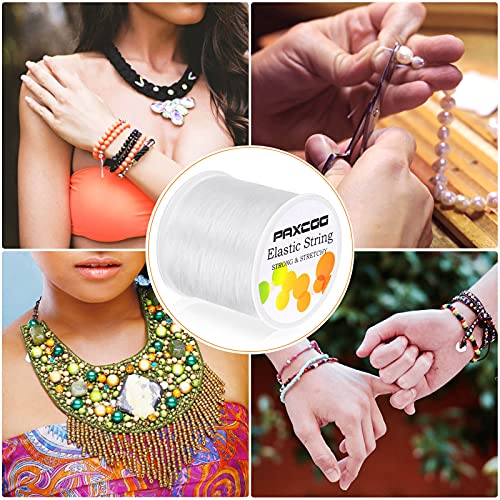 Paxcoo 1mm Elastic Bracelet String Cord Stretch Bead Cord for Jewelry Making and Bracelet Making