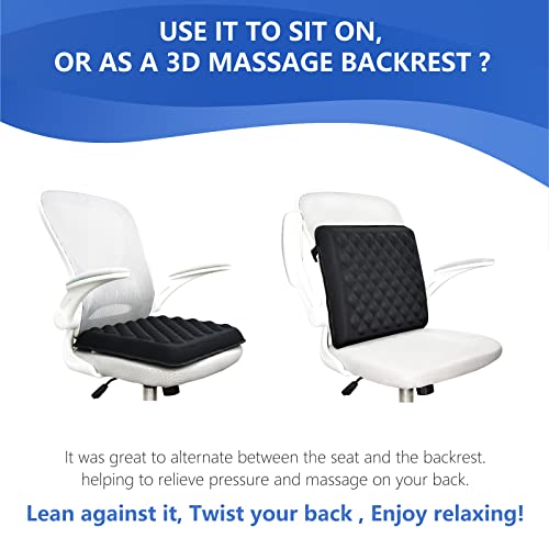 Memory Foam & Gel Cushion Multi-Layer Massage Orthopedic Seat Cushion Backrest for Office Chairs, Wheelchair, Mobility Scooters Lower Back Pain Relief Cooling Gel Cushion Large size 18.5"X16.5"X2.5"