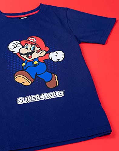 Super Mario Nintendo T Shirt Boys Kids Blue Short Sleeve Gamer Top 9-10 Years